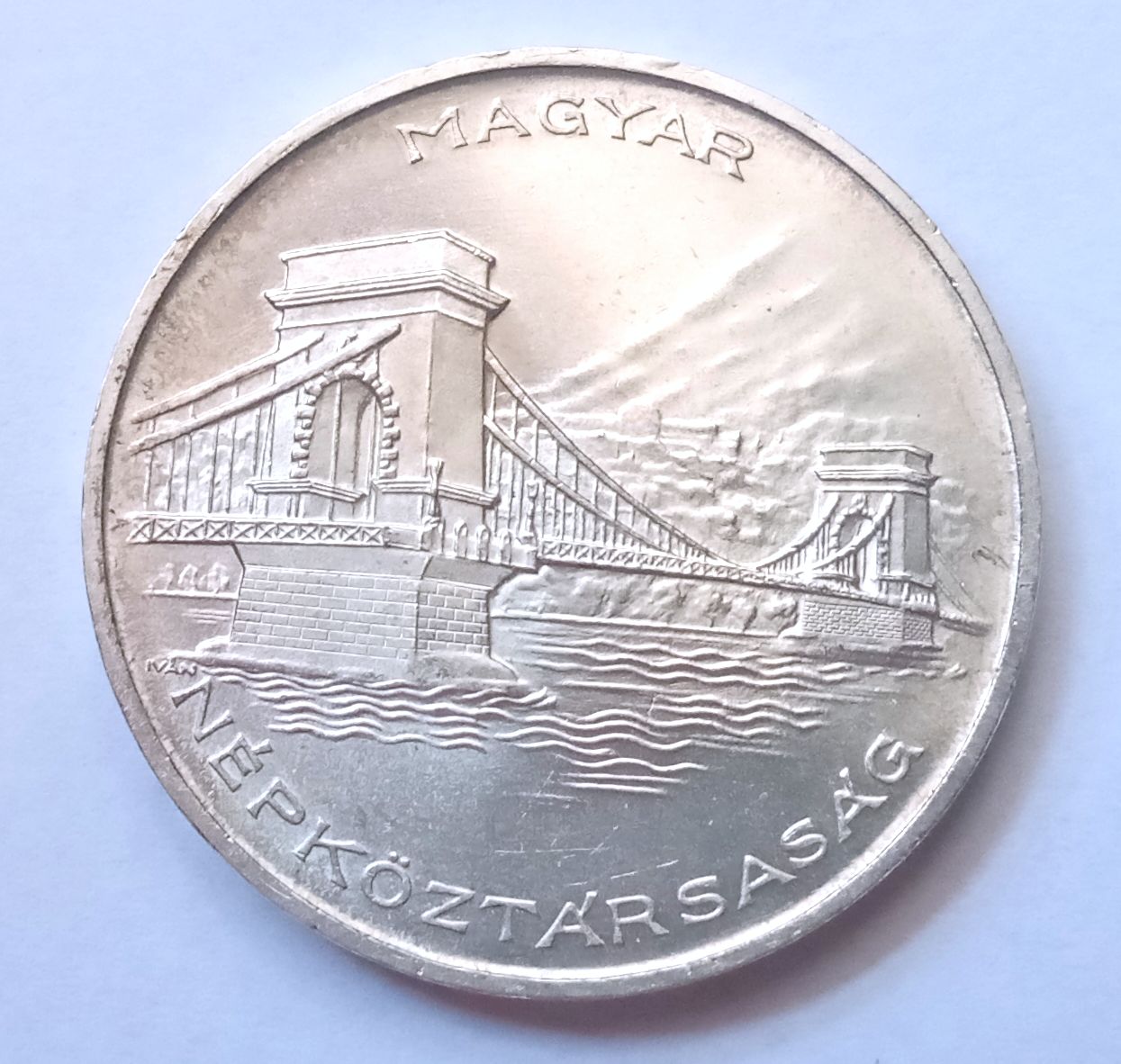 Magyar Pénzérmék: 1956, Jó Forint sor, LÁNCHÍD ezüst 20 Ft, BU!